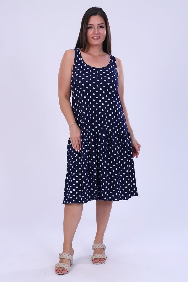 Купить Сарафан 47097 [синий горох] в интернет-магазине Ивановский текстиль